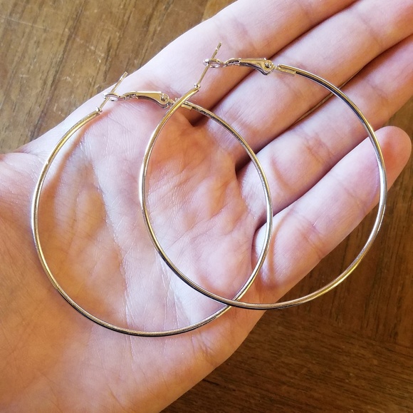 Jewelry | Nwot 6cm Silver Hoop Earrings | Poshmark